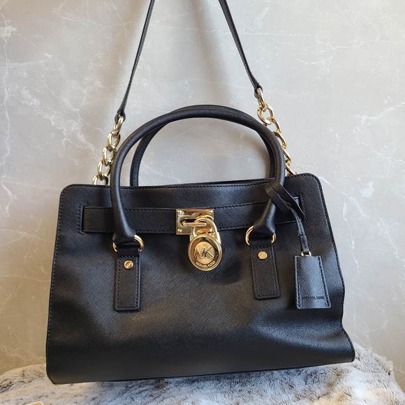 Michael Kors | Bags | Michael Kors Hamilton Black Handbag | Poshmark